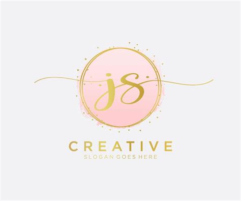 Initial JS Feminine Logo Usable For Nature Salon Spa Cosmetic And Beauty Logos Flat Vector