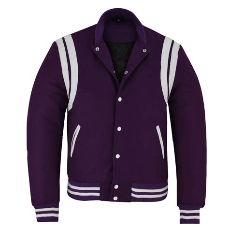 Classic Varsity Letterman Baseball College Jacket Purple Wool Custom