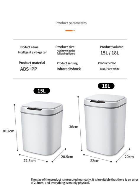 Intelligent Garbage Cans L L Large Capacity Induction Garbage Cans