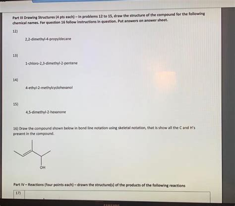 solved part ii naming structures 4 pts each give names