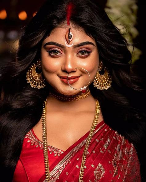 Durga Maa Makeup Look L Durga Maa Makeup Look Step By Step L Bengali