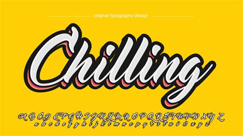 White And Orange 3d Modern Cursive Calligraphy Font 7827584 Vector Art At Vecteezy