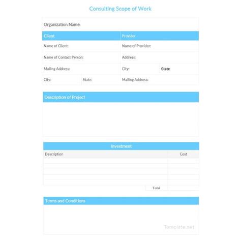 Scope Of Work Template Free Word PDF Documents Download Free Premium Templates