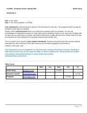 Homework2 Pdf CS 6643 Computer Vision Spring 2022 Guido Gerig