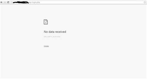 no data received err empty response wordpress problem solved