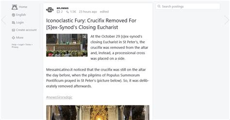 Vatican Synod” On Sex Heresy And Marxism Closes By Removing Crucifix From High Altar From Rome