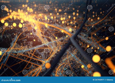 The World Where Flow The Information A Vision Of The Internet Stock Illustration Illustration