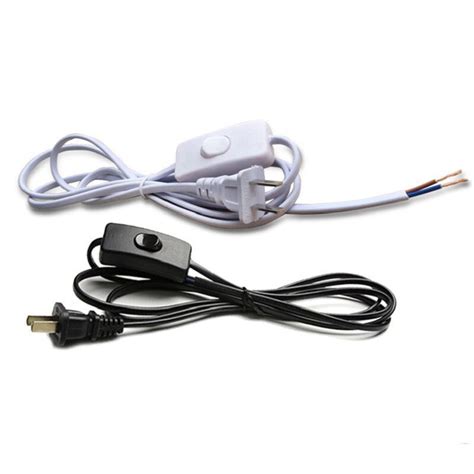 Switch Power Cord Flame Retardant Wire National Standard Flat Plug Table Lamp Switch Cord Power