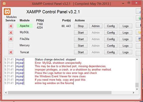 [ask] mysql di xampp control panel can t start kaskus