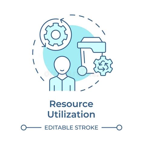 Resource Utilization Soft Blue Concept Icon Stock Vector Illustration