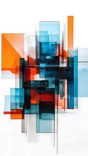Overlapping Rectangles Creating Layered Abstract Design On White