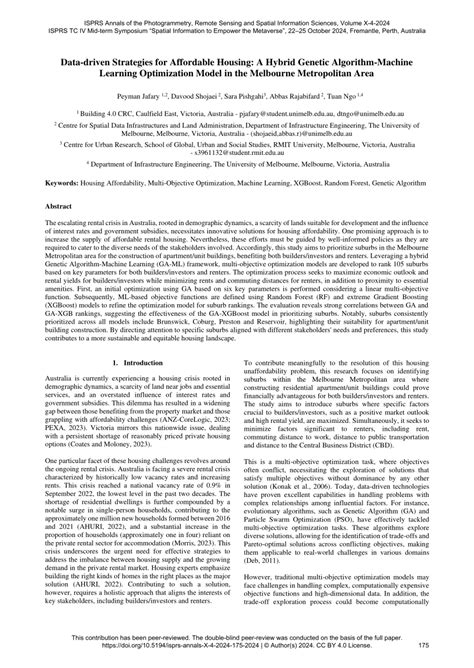 Pdf Data Driven Strategies For Affordable Housing A Hybrid Genetic Algorithm Machine Learning
