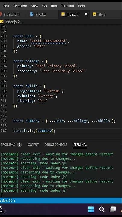 Merge Multiple Object And Array Using Spread Operator In Javascript Shorts Youtube