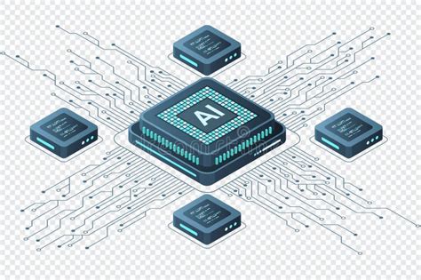 Isometric Artificial Intelligence Chip Concept Artificial Intelligence Concept Futuristic