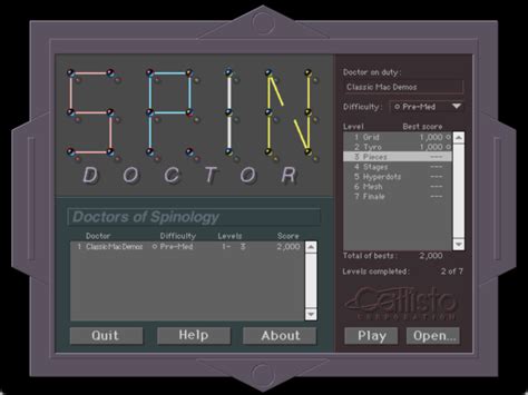 Spin Doctor Classic Macintosh Game Demos