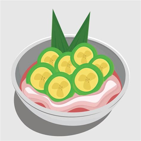 Premium Vector Illustration Of Ice Pisang Ijo Traditional Drink For