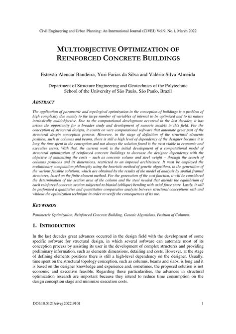 Pdf Multi Objective Optimization Of Reinforced Concrete Buildings