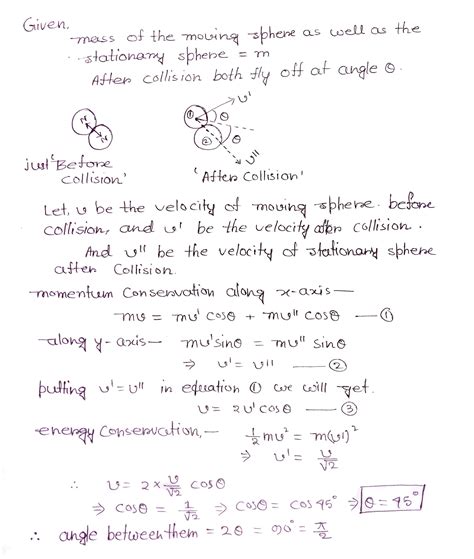 A Moving Sphere Of Mass M Suffer A Perfect Elastic Collision Not Head