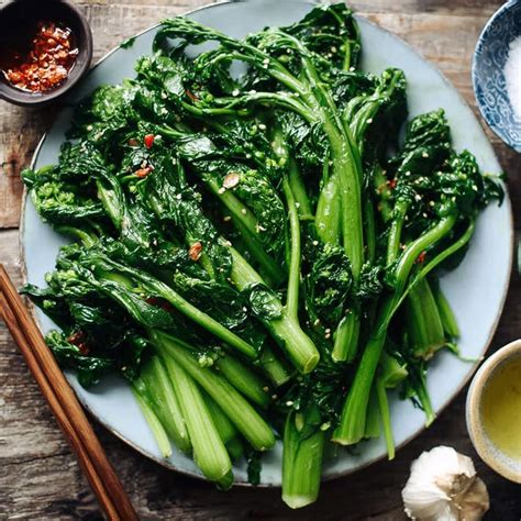 Chinese Broccoli Gai Lan With Garlicky Sauce Dimplesau