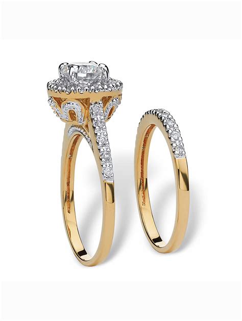 Palmbeach Jewelry 179 Tcw Round Cubic Zirconia 18k Gold Plated Bridal