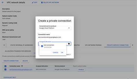 Postgresql Creating A Sql Instance On Gcp And Setting Private Services Access Stack Overflow