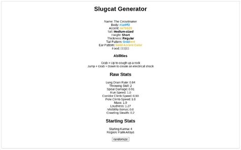Slugcat Generator