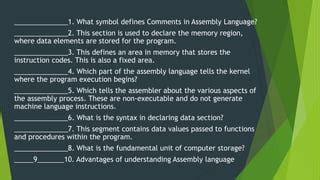 ASSEMBLY LANGUAGE Pptx