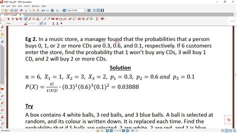 Multinomial Distribution Work Example Youtube