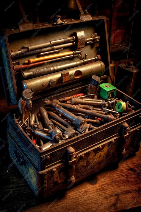 premium ai image a large old toolbox