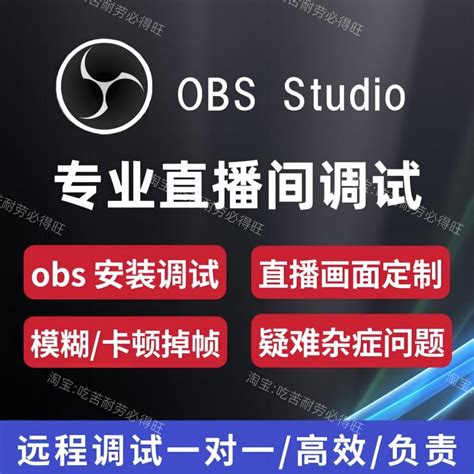 obs录制专业直播优化调试游戏画质弹幕歌词美颜主播推流解决卡顿 虎窝淘
