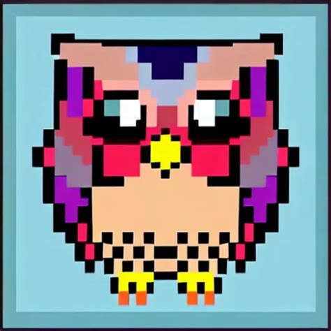 A Pixel Style Picture Of An Owl Pixel Art Centered Openart