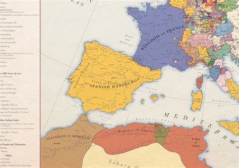 Europe 1600 Historical Map Etsy
