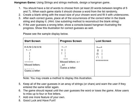 Solved Java Program Hangman Game Using Strings And Strings Chegg