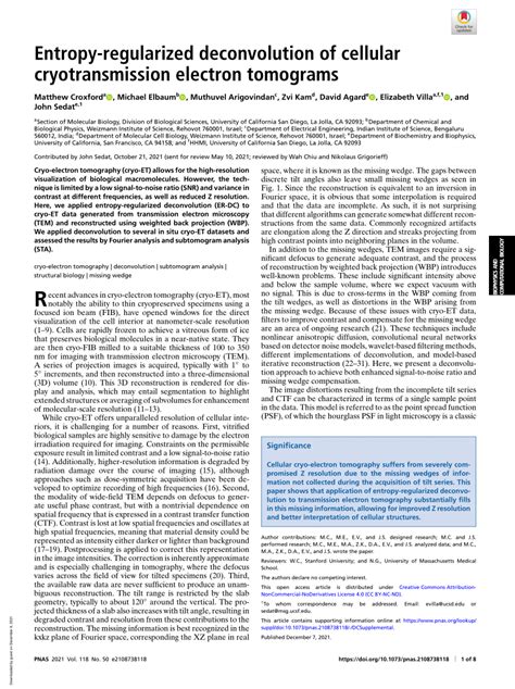 pdf entropy regularized deconvolution of cellular cryotransmission