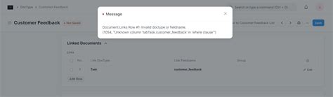 Error With Links While Creating New Doctype Customize Erpnext Frappe Forum