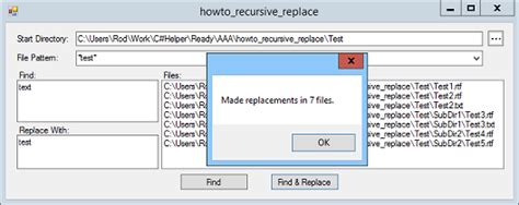 C Helper Find Files And Replace Text In Them In C