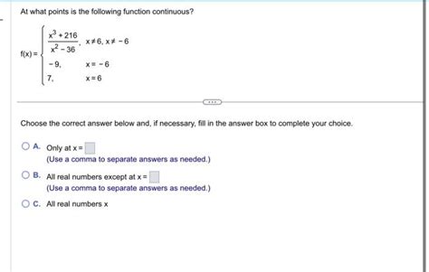 Solved At What Points Is The Following Function Continuous