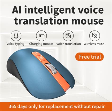 China 2 4ghz Smart Voice Mouse Intelligent Ai Voice Assistant 122 Languages Voice Translation