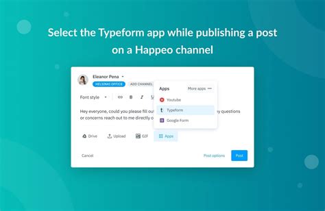 happeo typeform integration happeo