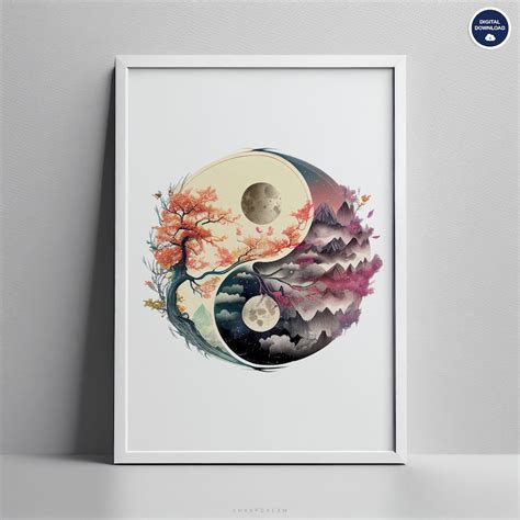 Yin Yang Zen Decor Ying Yang Wall Art Boho Wall Art Yin Yang