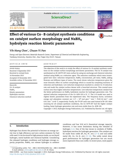 Effect Of Various Cob Catalyst Synthesis Conditions On Catalyst
