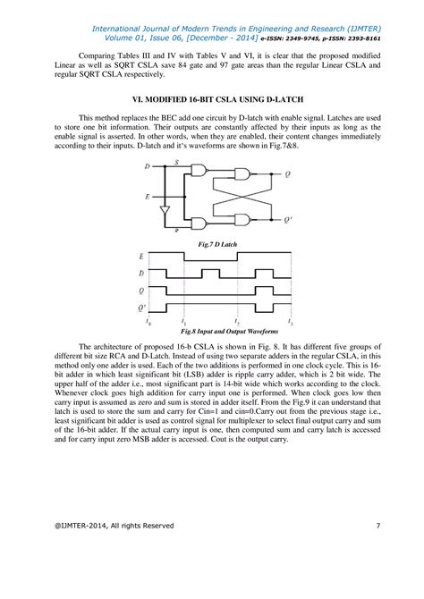 Fpga Implementation Of High Speed Architecture Of Csla Using D Latches