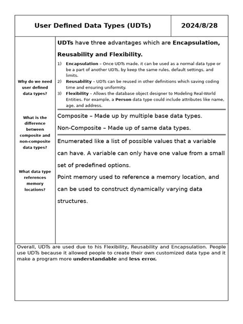 User Defined Data Types Pdf