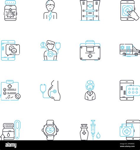 Emotional Wellbeing Linear Icons Set Resilience Serenity Compassion