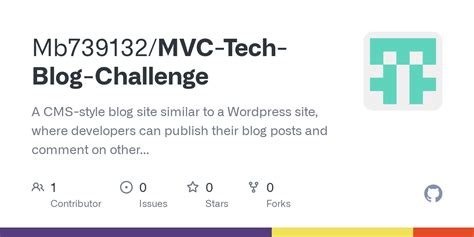 GitHub Mb739132 MVC Tech Blog Challenge A CMS Style Blog Site