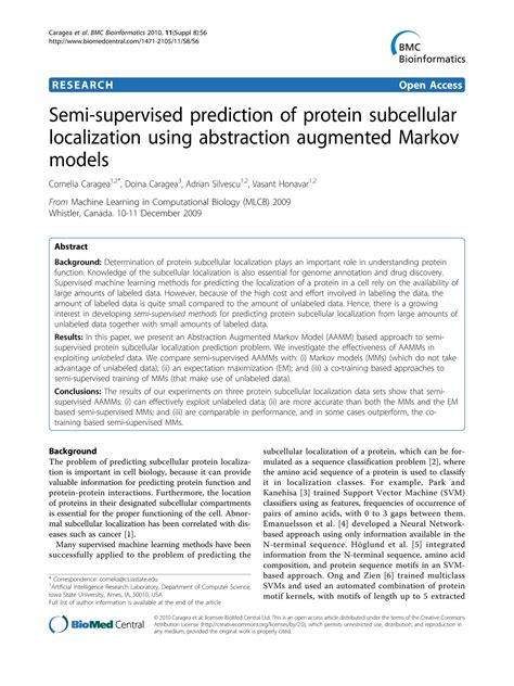 Semi Supervised Prediction Of Protein Subcellular Localization Using Abstraction Augmented
