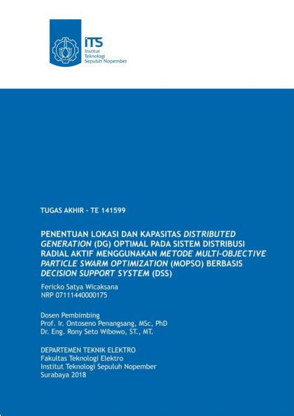 Pdf Penentuan Lokasi Dan Kapasitas Distributed Generation Dg Optimal Pada Sistem Distribusi