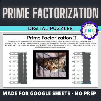 Prime Factorization Digital Puzzles By The Technology Resource Teacher
