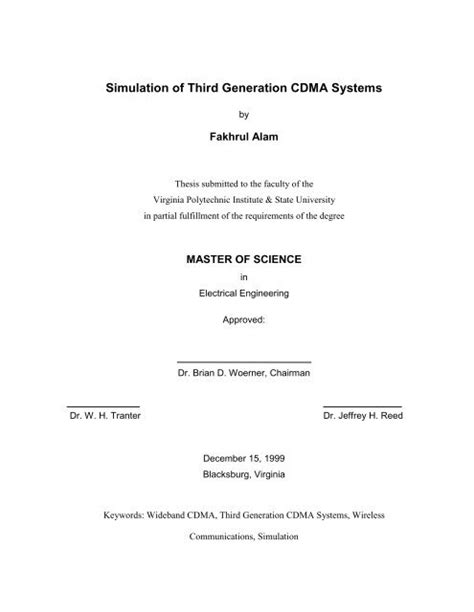 simulation of third generation cdma systems virginia tech