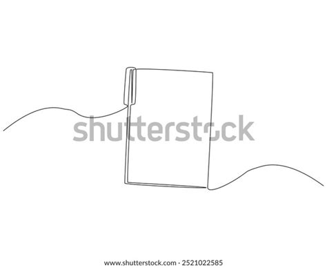 Continuous One Line Drawing File Folder Stock Vector Royalty Free